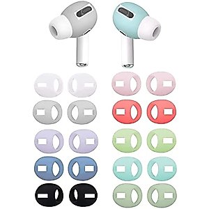 JNSA Fit in Case Airpod Pro Earbuds Ear Skins Earbud Cover Ear Tips Covers Compatible with AirPods Pro, Ultra-Thin Anti-Slip Earbuds Covers ,10 Pairs 10 Colors