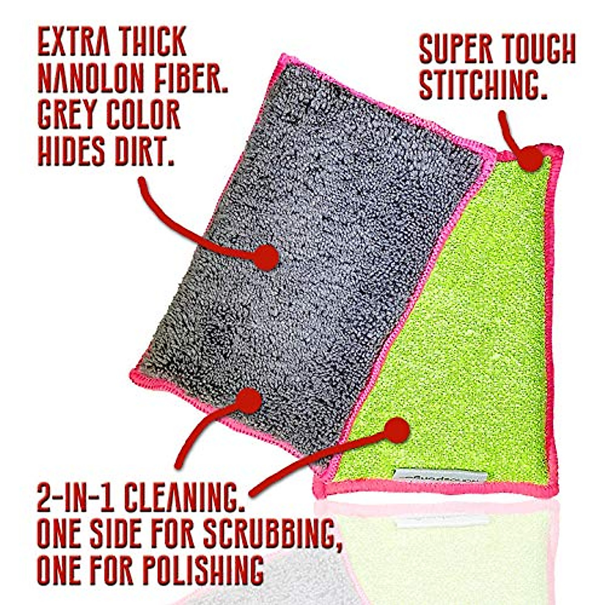 Nano Sponge Cleaning Sponges. Supersized Everyday Heavy Duty Household Kitchen and Dish Sponge. 2 Pack. 6 x 4