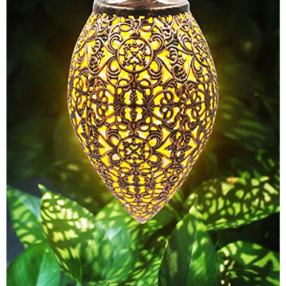 2PCS Hanging Solar Lights Solar-Powered Lantern LED Garden Lights Metal Lamp Waterproof for Outdoor Hanging Decor…