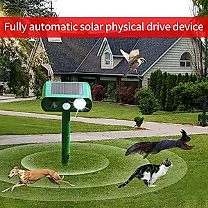 Abilly Ultrasonic Solar Animal Repellent, Cat Repellent Outdoor, Rat, Squirrel, Deer, Raccoon, Skunk, Rabbit, Mole, Dog, Cat,