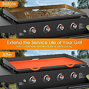Silicone Griddle Cover Compatible with Blackstone, 36"28"22"17"Griddle Accessories, Heavy Duty Food Grade Silicone Mat for All Season Blackstone Grill, Reusable BBQ Grill Cover (28 Inch)