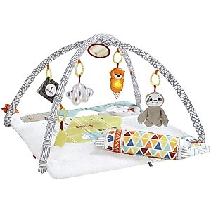 Fisher-Price Baby Playmat Perfect Sense Deluxe Gym Extra Large With Lights Music And 6 Moveable Sensory Toys