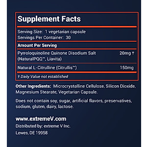 NaturalPQQ - Cellular Energy - 20mg PQQ (Pyrroloquinoline Quinone), Mitochondrial Biogenesis