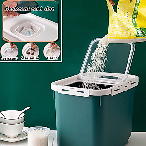 WMGoods 20 lbs Rice Storage Container,Large Capacity Home Rice Container,Rice bin,Rice Airtight Dry Food Storage Containers,for Flour,Cereal,Dry Food Storage,Kitchen Pantry Organization