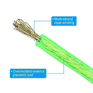 PATIKIL Plastic Coated Clothesline Kit, 1/4" x49ft Steel Core Clothes line Metal Cable & Wire Rope for Drying Clothes, Outside Hanging