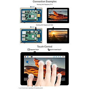 waveshare 5inch Capacitive IPS Touch Display Compatible with Raspberry Pi 5/4B/3B+/3A+/3B/2B/B+/A+/ CM3/3+/4 800×480 Resolution DSI Interface Low Power Consumption
