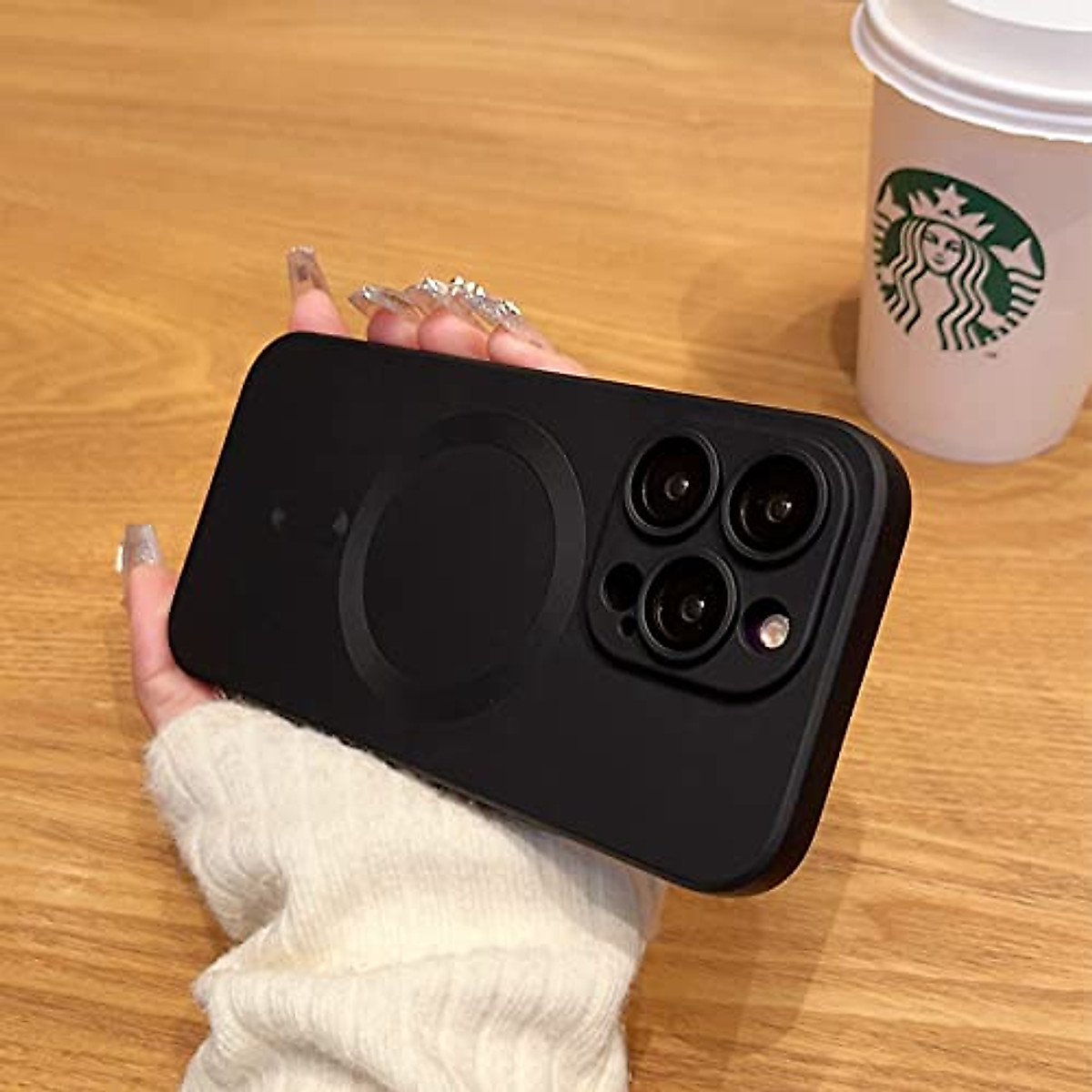 Fycyko Phone Case for iPhone 13 Pro Max Magnetic Case [Adaptation with Magsafe] Slim Silicone Soft Smooth Design for iPhone 13 Pro Max 6.7'' with Camera Protector-Black