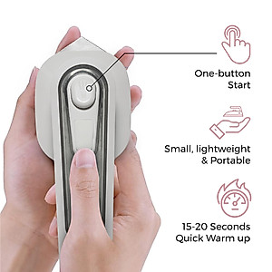 Pursonic Mini Portable Electric Iron with Quick Warm-Up, 60ml Water Tank - Small & Lightweight Ironing Board for Home & Travel - Fine Mist Travel Iron Mini with Steam