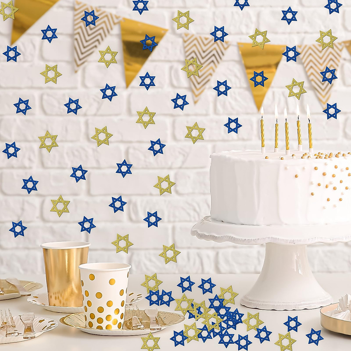 ShuanQ 120pcs Mazel Tov Confetti - Jewish Wedding Party Decorations - Bar Mitzvah Party Table Scatters - Jewish Event Favors Decor Confetti