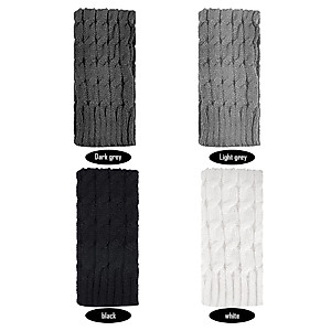 4 Pairs Leg Warmers for Women Girls Winter Long Leg Warmers Cable Knitted Crochet Boot Socks (White, Gray, Light Gray, Black)