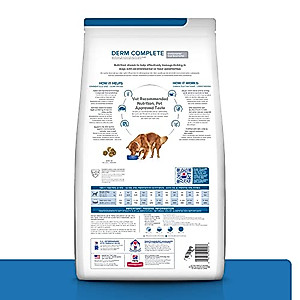 ​Hill's Prescription Diet Derm Complete Skin & Food Sensitivities Dry Dog Food, Veterinary Diet, 24 lb. Bag