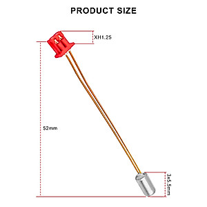 TIKSCIENCE Extruder Thermistor Temperature Sensor NTC 100K 3950 Fit for Sprite Extruder Pro FDM Ender 3 S1 CR10 Smart Pro Ender 3 SI Pro Sermoon V1 Pro 3D Printer, Red, 300℃