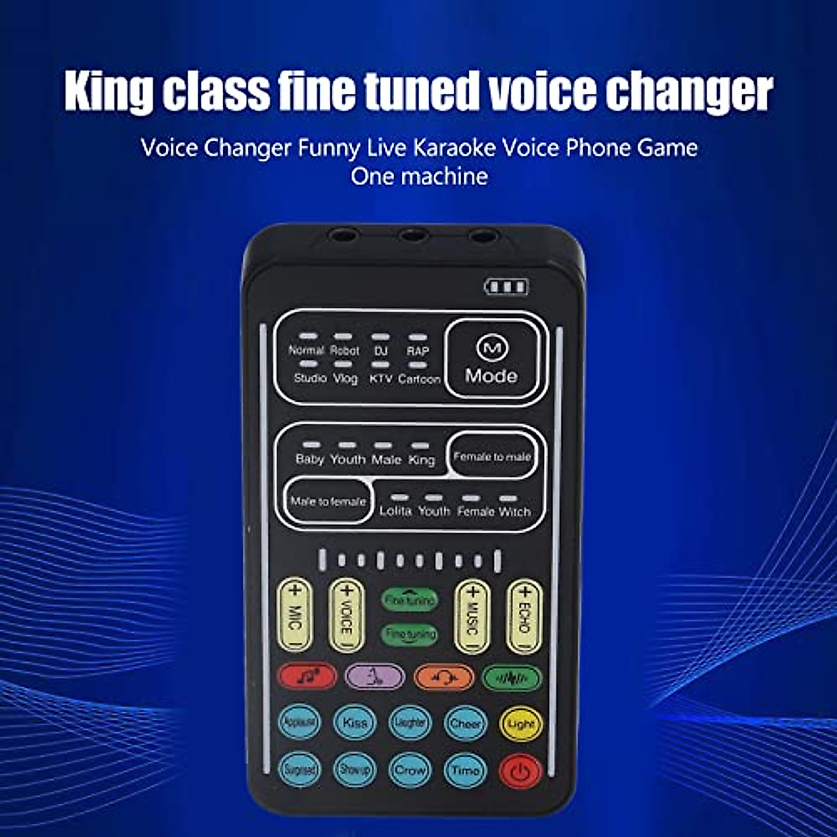 Portable Voice Changer, Handheld Bluetooth Voice Disguiser with Multiple Sound Effects, Voice Adjustable, Mini Gaming Live Sound Card for PS4/Xbox/Switch/PC/Phone(DC 5V)
