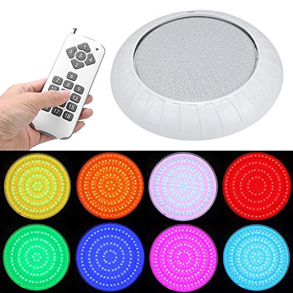 Waterproof Led Light Led Pool Lights, with Remote Control Underwater Led Lights, AC12V for Pool for Fountains Park Garden