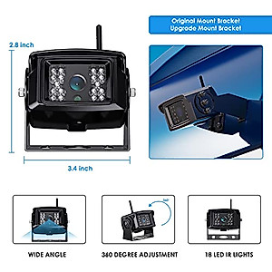 Digital Wireless Backup Camera System Kit,No Interference,IP69 Waterproof Wireless Rear View Camera 7 Inch LCD Wireless Reversing Monitor For Truck/Semi Trailer/Box Truck/RV WX02