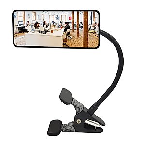 Ampper Glass Clip On Security Mirror, Flexible Convex Cubicle Mirror for Personal Safety and Security Desk Rear View Monitors or Anywhere (6.69" x 2.95", Rectangle)