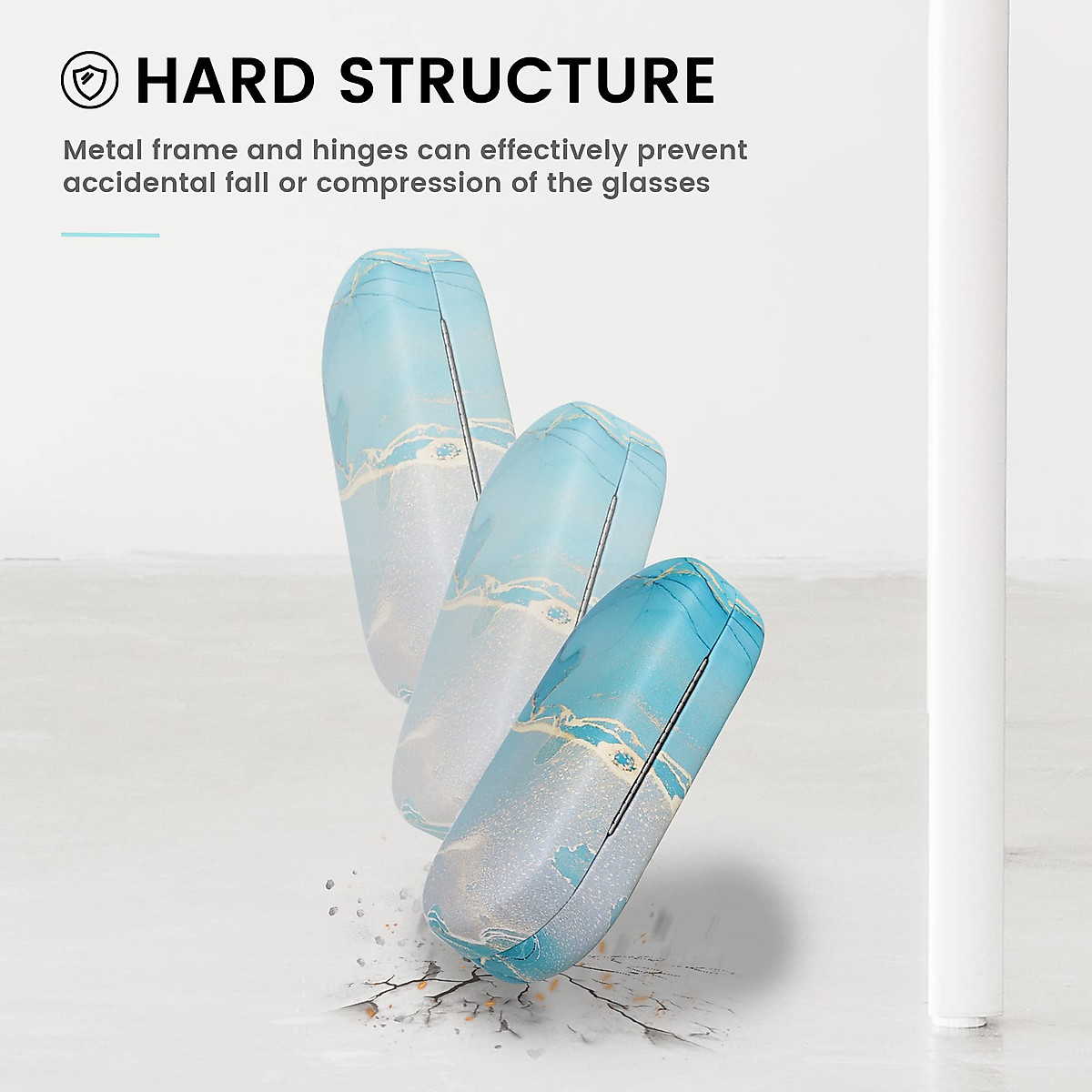 molshine Hard Shell Sunglasses Case,Classic Large Glasses Case for Women Men,Sunglass Eyeglasses (Cyan)