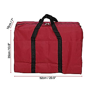 PATIKIL Storage Tote with Zippers, 40L Capacity Foldable Heavy Moving Tote Bags for Bedding Clothes, Red