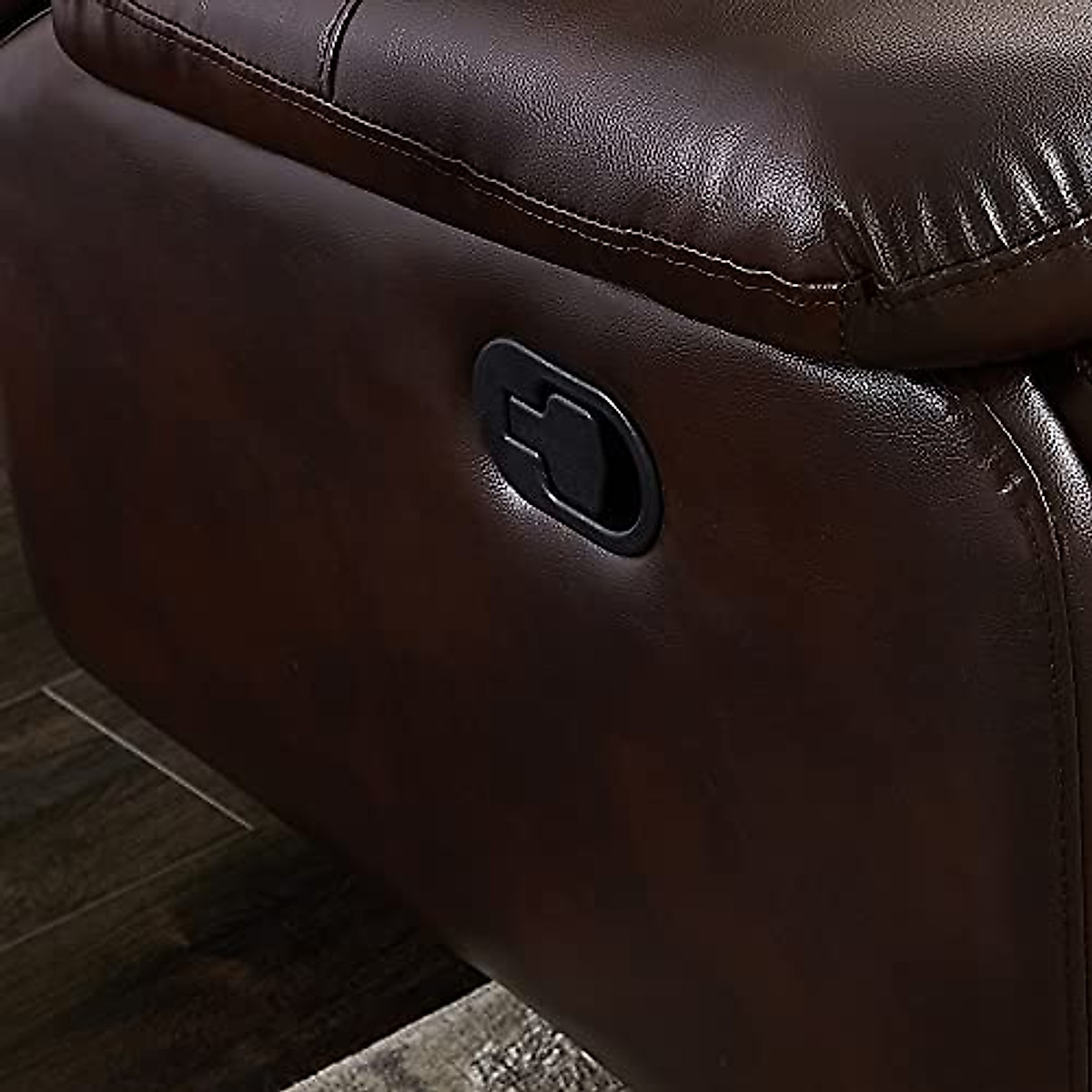 DHHU Living Room Leather Motion Sectional Sofa, PU L Shape Symmertrical Cup Holder and Storage Box, Leathaire Corner Couches Modern Reclining Sofá, Brown