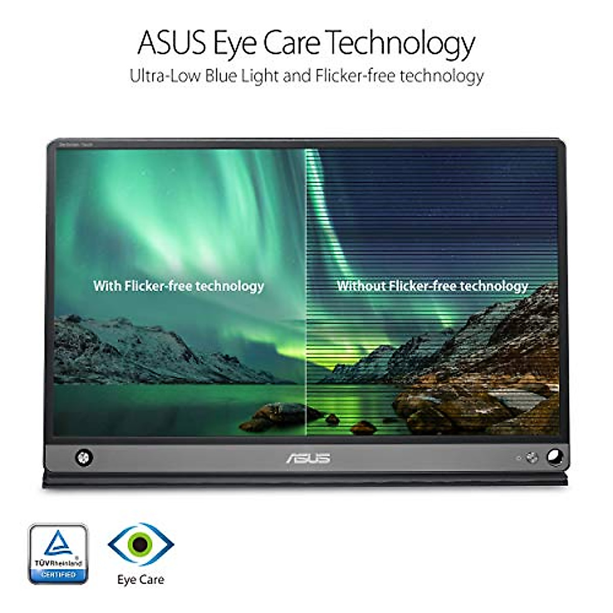 ASUS ZenScreen Touch Screen 15.6” 1080P Portable USB (MB16AMT) - Full HD (1920 x 1080), IPS, Anti-glare, Built-in Battery, Speakers, Eye Care, USB Type-C, Micro HDMI, Smart Case, 3-Year Warranty