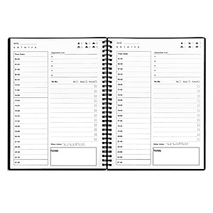 Undated Daily Planner, To Do List Notebook, Hourly Planner, Time Management Manual and Planner, Personal Organizers, 5.2"x7.5", 75 Sheets/150 Pages