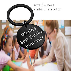 FEELMEM Teacher Gift Zumba Teacher Appreciation Gift World's Best Zumba Instructor Black Keychain Dance Jewelry for Dance Teacher Zumba Teacher (Zumba)