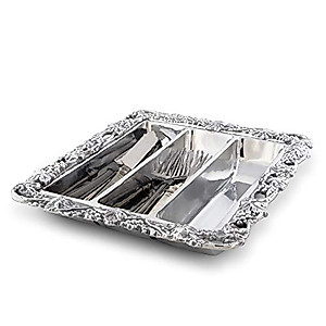 Arthur Court Designs Aluminum Metal Grape Flatware Caddy Silverware Utensil Holder Organizer 13 inch x 11 inch