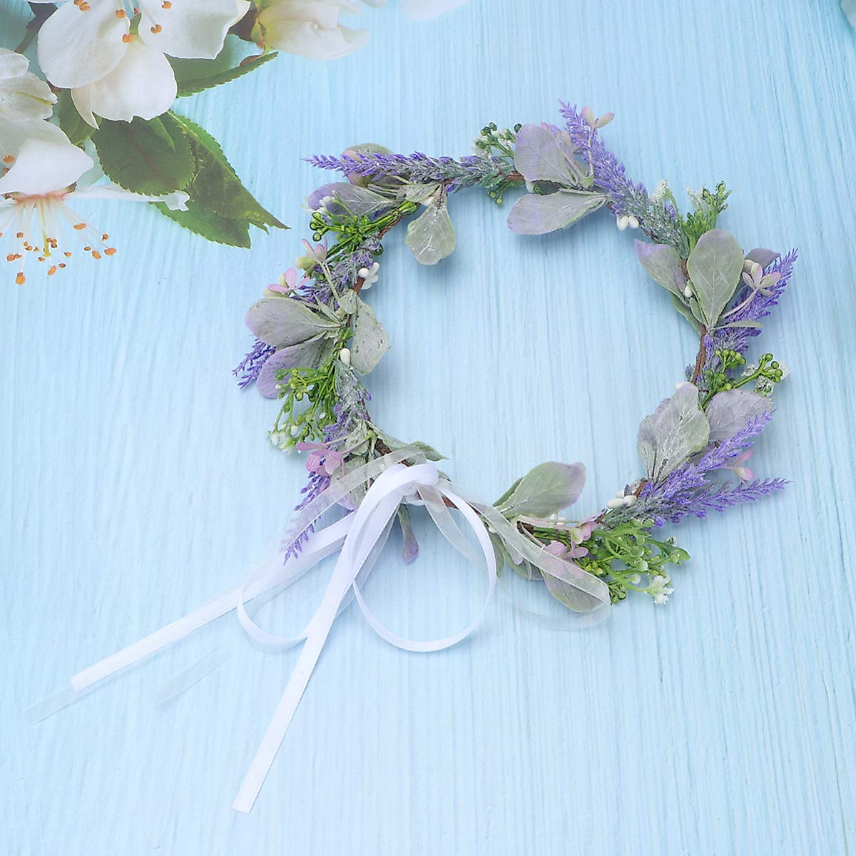 Beaupretty Lavender Flower Crown Headband, Purple Hair Accessory for Women Adults, Perfect for Weddings, Party, Evening, Prom, Birthdays, Celebrations, Honeymoons or Other Special Occasions