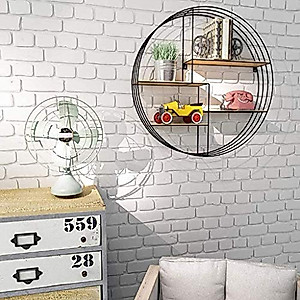 QUUL Contemporary 4 Tier Wall Shelf, Decorative Wall Shelf for Bedroom Living Room Kitchen Office Round (Size : Large:80 * 21 * 80cm)