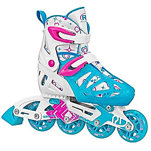 Roller Derby Tracer Girl’s Adjustable Inline Skates with Protective Gear, Adjustable Sizing, Tri-Pack Protective Gear Included