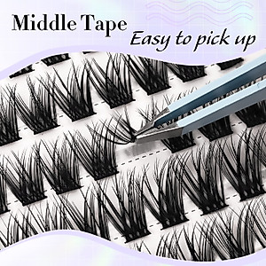 Lash Clusters C D Curl Individual Cluster Lashes 77pcs Cluster Eyelash Extensions Mix Length DIY Lash Extensions Natural Wispy Eyelash Clusters by MERETON (Mix 8-16mm C Curl, Natural, Angle)