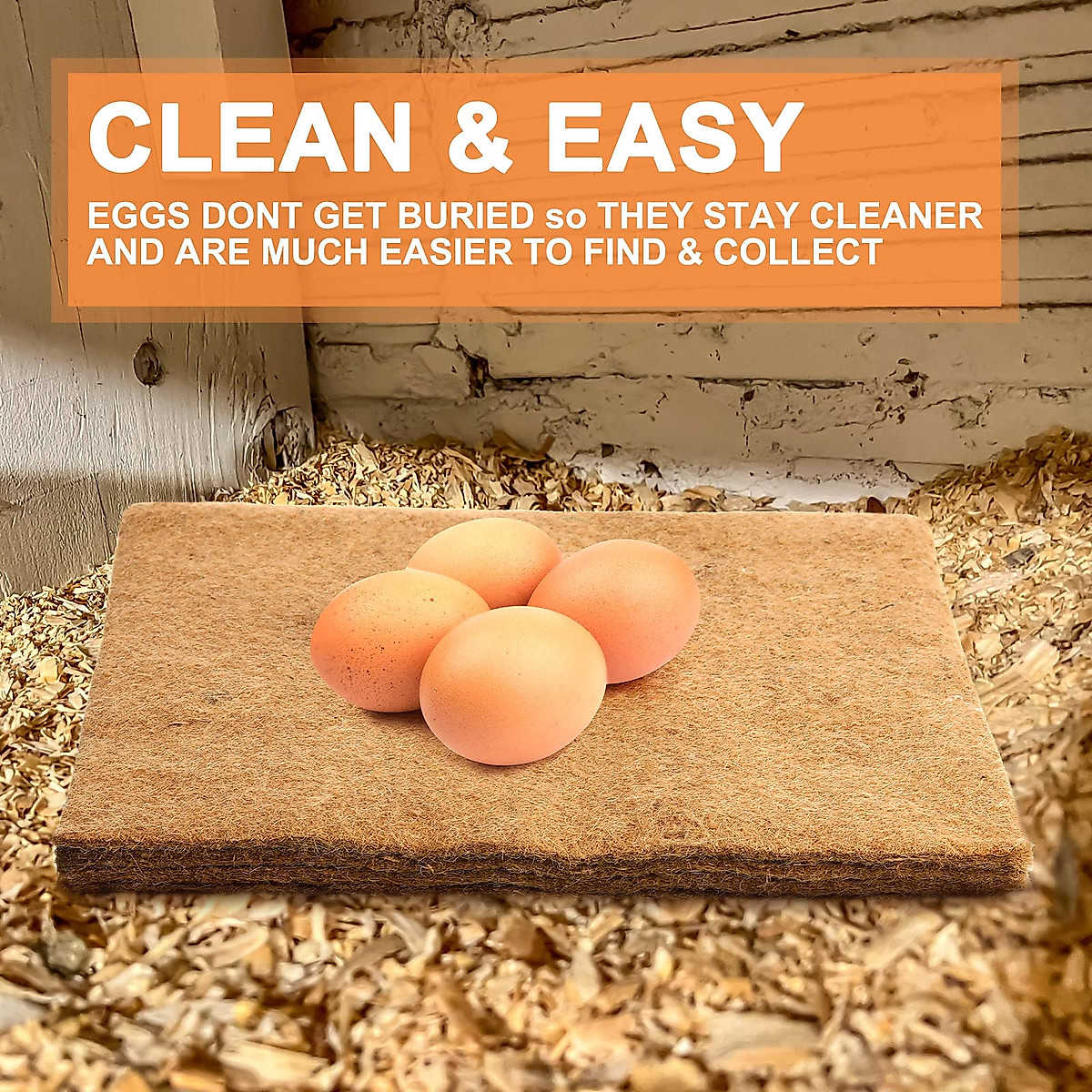 Aoriher 24 Pack Natural Hemp Chicken Nesting Pads Reusable Hens Nest Bedding Mats Chicken Nesting Box Liners for Hen Laying Eggs, Coop Pet Garden Lawn Indoor Outdoor, 11.8 x 11.8 Inches