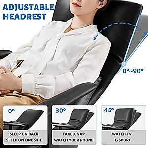 FIBO Gravity-Sensing Executive Home Ergonomic Office Chair Reclining Office Chair with Foot Rest & Headrest, High-Back PU Leather Computer Desk Chairs with Back & Lumbar Support Task Chair, (Black)