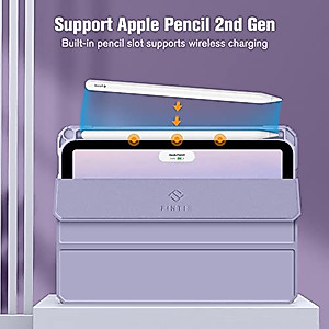 Fintie Hybrid Slim Case for iPad Mini 6 2021 (8.3 Inch) - [Built-in Pencil Holder] Shockproof Cover Clear Transparent Back Shell, Auto Wake/Sleep for iPad Mini 6th Generation, Lilac Purple