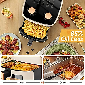 TANGME Air Fryer, 6-in-1 5.8Quart Air Fryer Oven with Transparent Cooking Window 1350W Electric Air Frying Toaster Oven for Baking, Roasting, Dehydrating
