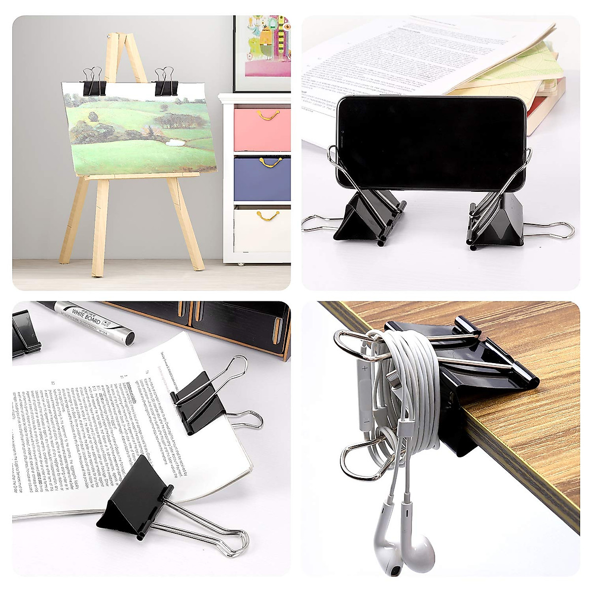 Upgrade Extra Large Binder Clips 2.4 Inch Length for Office (8 Pcs)