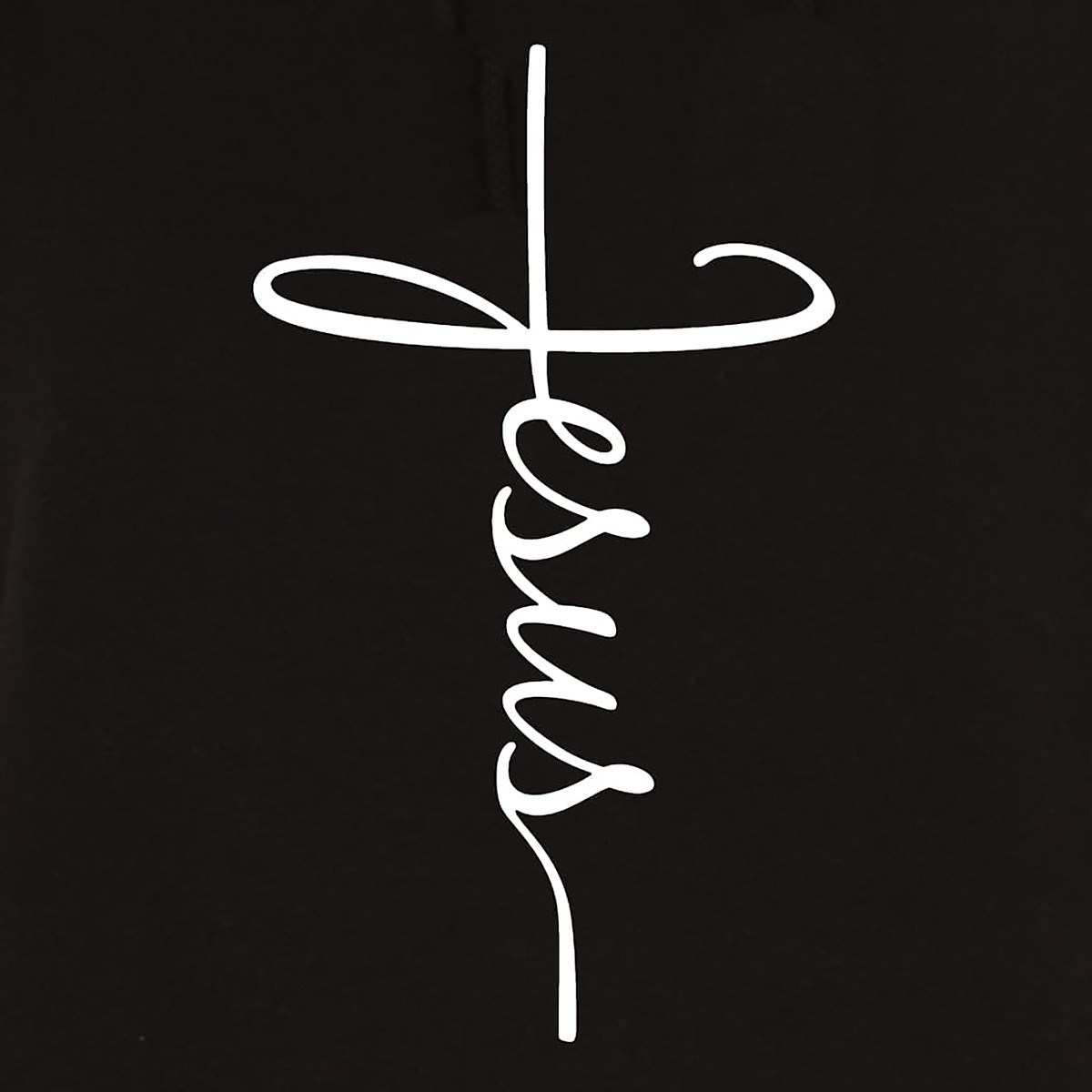 shop4ever Jesus Cross Hoodie Sweatshirts Small Black 0