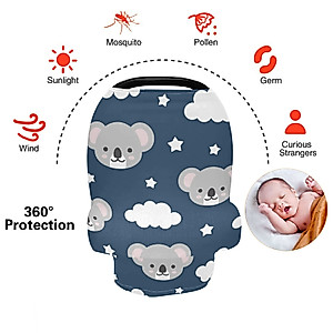 Nursing Cover Breastfeeding Scarf Cute Koala - Baby Car Seat Covers, Infant Stroller Cover, Carseat Canopy(55)