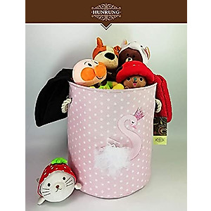HUNRUNG Large Laundry Hamper,Cartoon Organizer Bin for Children Nursery,Toys,Laundry,Children Clothing,Gift Baskets (Swan)