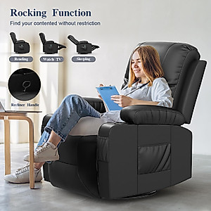 FURNIMAT Recliner Sofa Set with 3+1 Pieces in Living Room, 3 Seater Reclining Sofa, 1 Recliner Chair with 360 Degree Swivel Single Sofa Seat