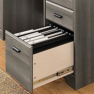 South Shore Versa Computer Office Desk with Power Bar, Gray Maple