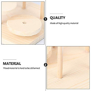 Balacoo Hamster Playground Wooden Small Animal Activity Toys Set Rat Playground Platform Climbing Ladder Chew Toy for Hamster Gerbil Mouse Chinchilla Beige