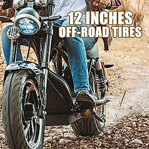 TOXOZERS 2500W Fat Tire Electric Scooter for Adults, Citycoco Chopper Electric Scooter with Seat, 37 mph, Turning Signals, Mirrors