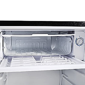 3.2 Cu. Ft. Stainless Steel Double Doors Compact Mini Refrigerator Internal Freezer Compartment Cooler Fridge Perfect For Home Kitchen Hotel Office Dorm Wet Bars Adjustable Temperature Mechanism