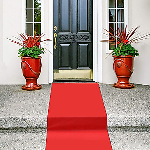Red Carpet Runner Runway Rug 55gsm Thickness with 1 Piece Carpet Tape for Christmas Xmas Thanksgiving Outdoor Accessories, Wedding Party Hallway, (2.6 x 30 Feet)
