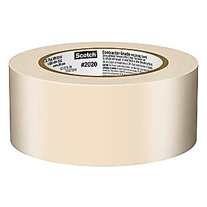 Scotch Contractor Grade Masking Tape, Tan, Tape for General Use, Multi-Surface Adhesive Tape, 1.88 Inches x 60.1 Yards, 3 Rolls