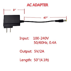 AC Power Supply TV Box - Original Android TV Box US Plug AC Power Adapter Wall Charger Cable Cord AC 100-240V to DC 5V 2A Power Supply DC Connector Jack 5.5mm x 2.1mm