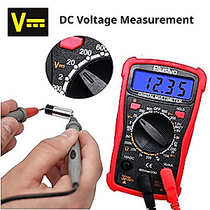 Digital Multimeter 2000 Counts Voltmeter Measures AC DC Voltage, Resistance, Current, Continuity, Diode Multi Tester with Probes, Test Clips, Dupont Wires, Crocodile Clips, Wire Stripper from Plusivo