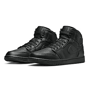 Jordan Mens Air 1 Mid 554724 093 "Triple Black - Size 8