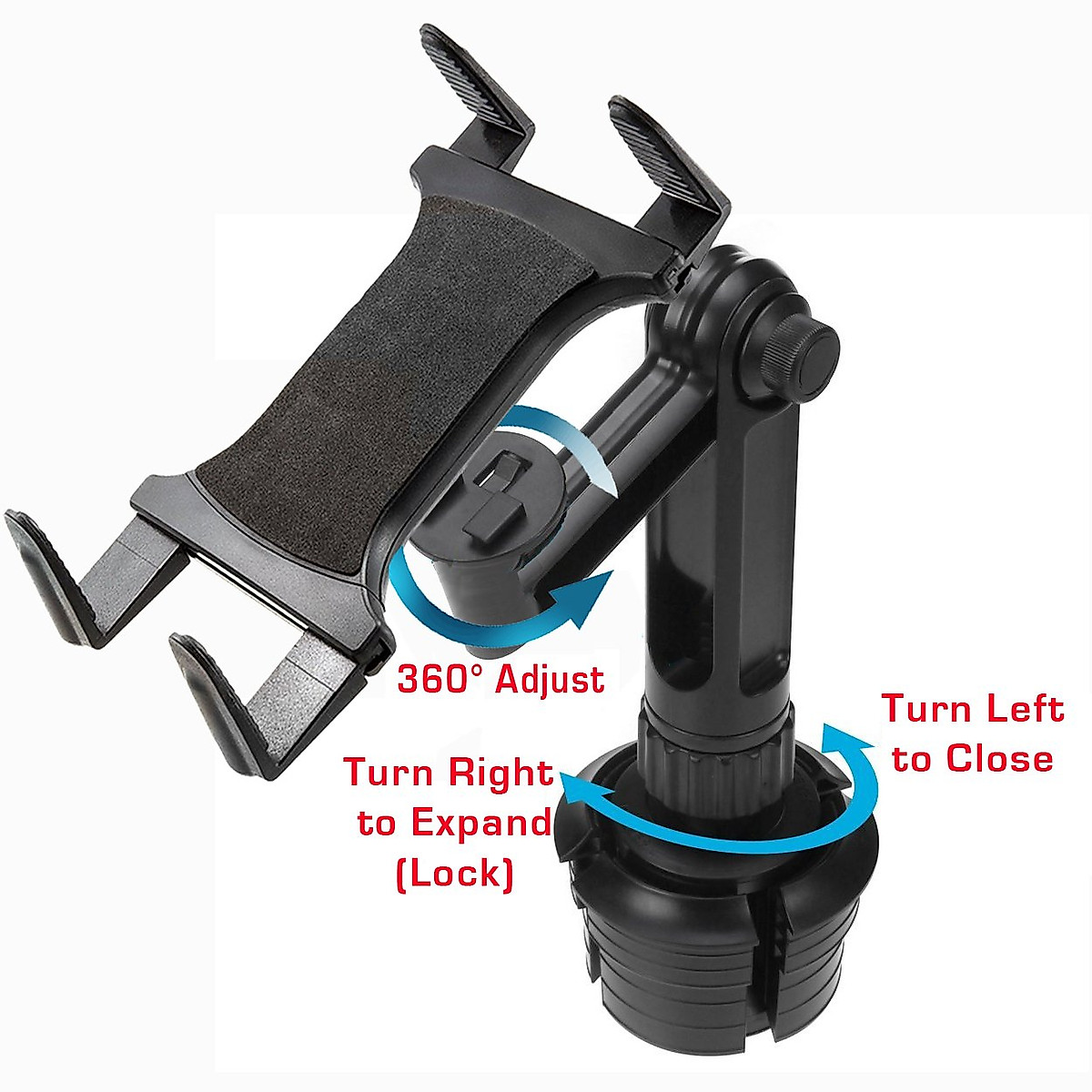 ChargerCity LongArm Xtreme Tablet Beverage Drinks Cup Holder Mount for All Tablet Like Apple iPad PRO Air Mini Galaxy Tab Surface Pro Slate